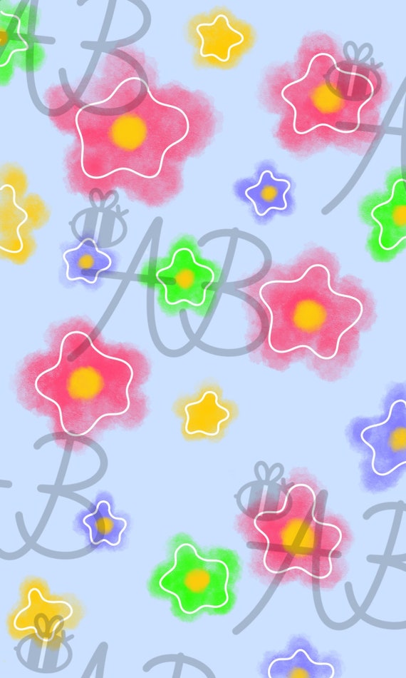 Digital Drawing & Illustration Art & Collectibles Y2k pastel flower ...