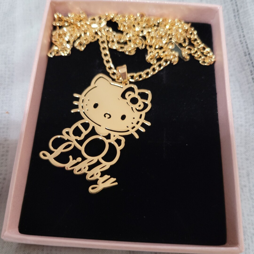 Hello Kitty 18k Gold Plated Necklaces - Etsy
