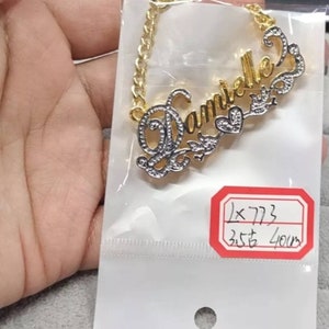 Double Gold Plated Heart Pendant Personalized Necklace - Etsy