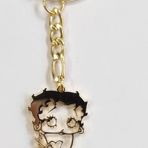 Betty Boop 18k Gold Plated Keychain - Etsy