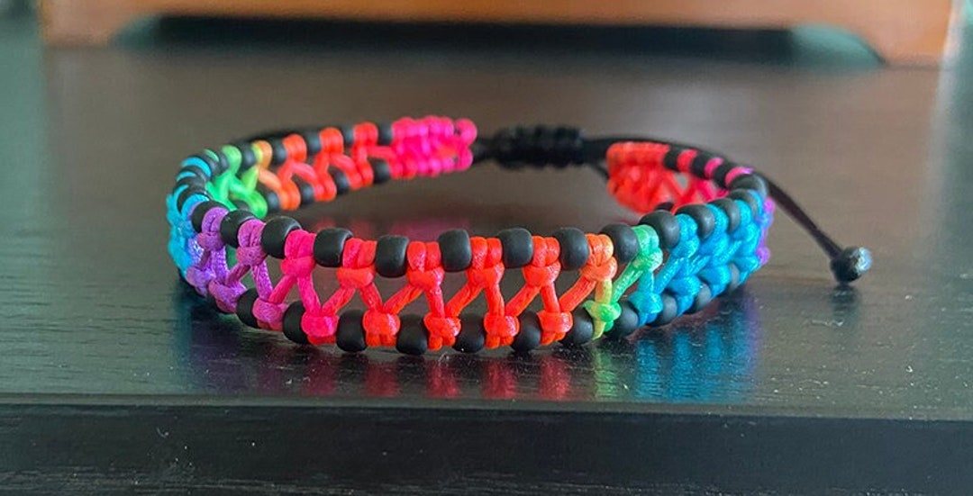 Beaded Ladder Bracelets Neon and Black Assorted Colors - Etsy