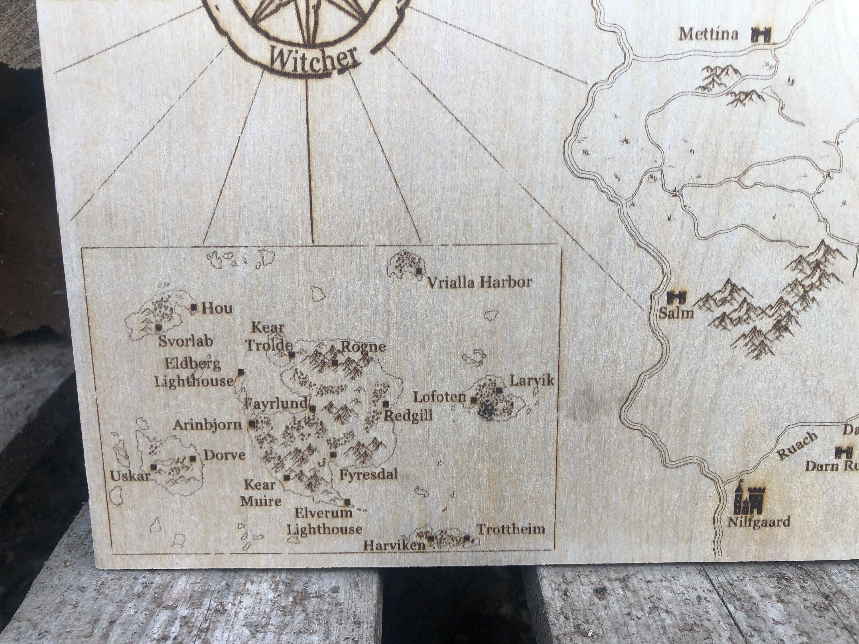 The Witcher Map - Laser Engraved - Etsy
