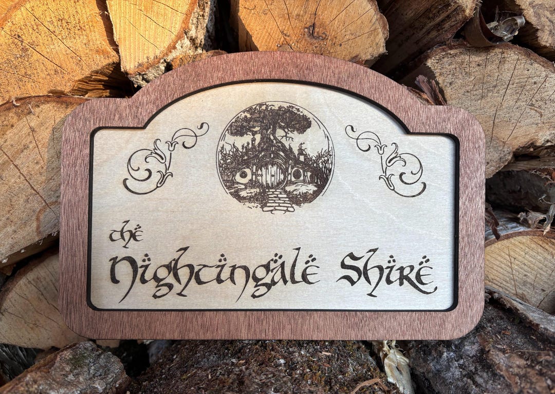 Custom Shire Sign - Personalized Family Name Wood Engraved Gift ...
