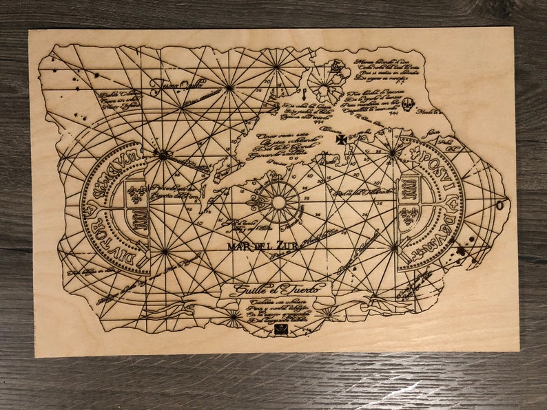 Goonies Map Laser Engraved - Etsy