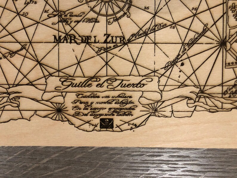 Goonies Map Laser Engraved - Etsy