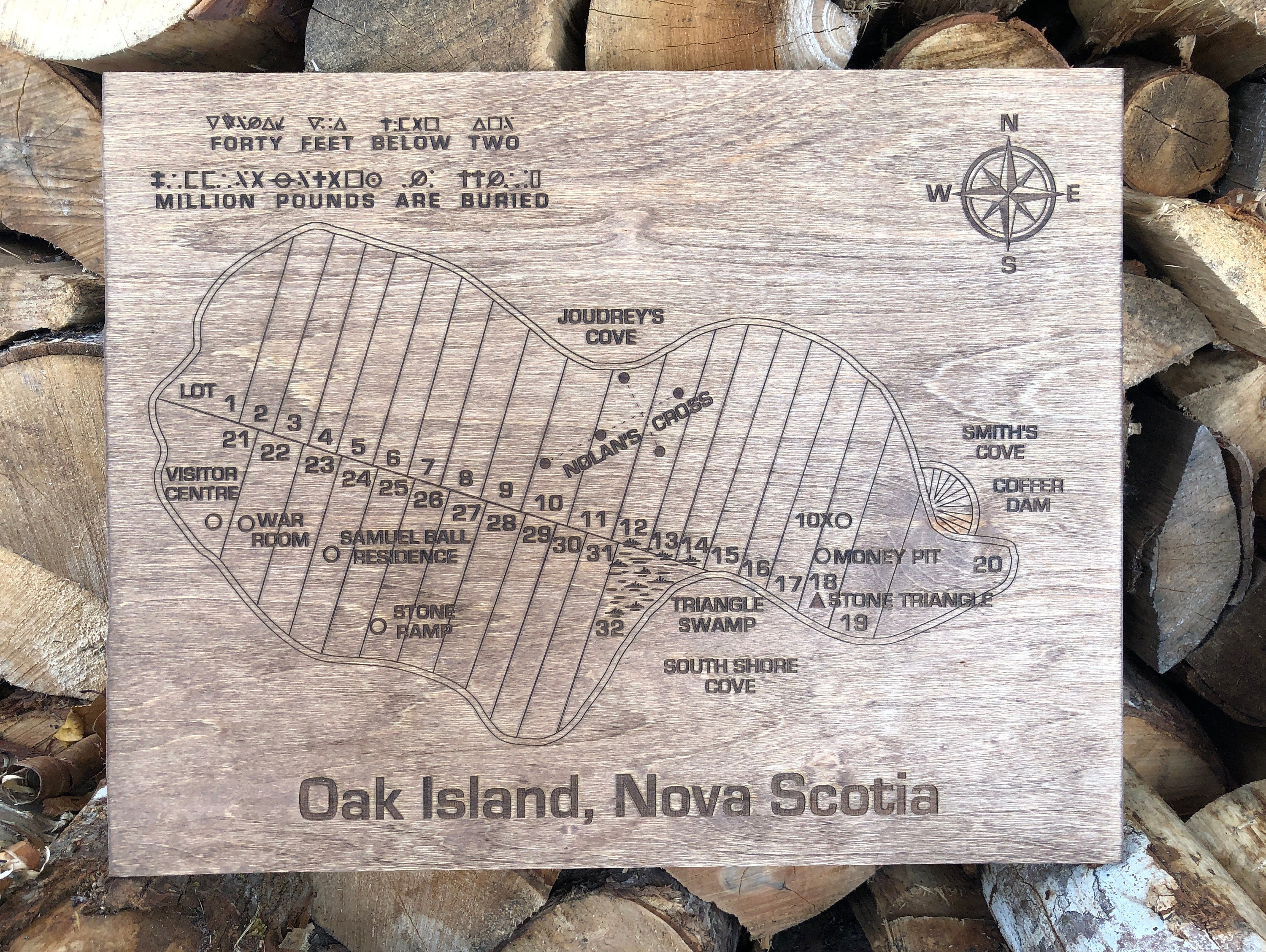 Oak Island Map Laser Engraved - Etsy Canada
