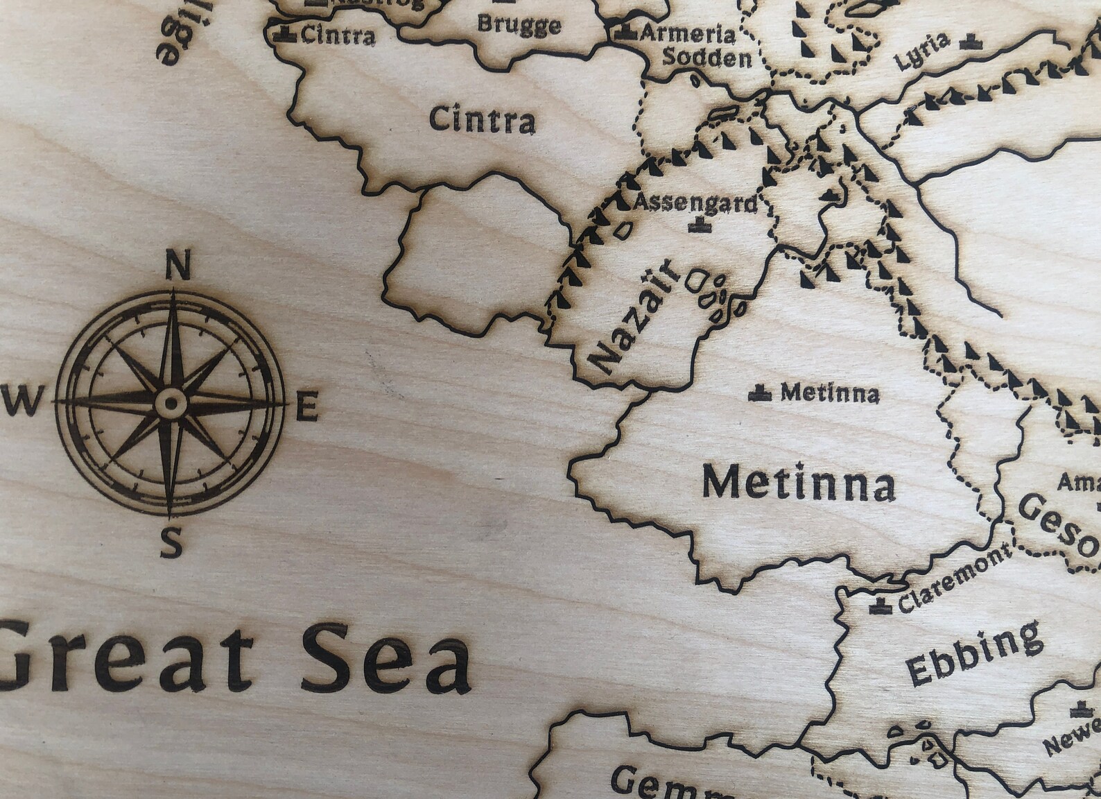 The Witcher Map Laser Engraved - Etsy