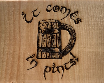 Lord of the Rings Tolkien Inspired It Comes in Pints 11x15 Inch Wooden ...