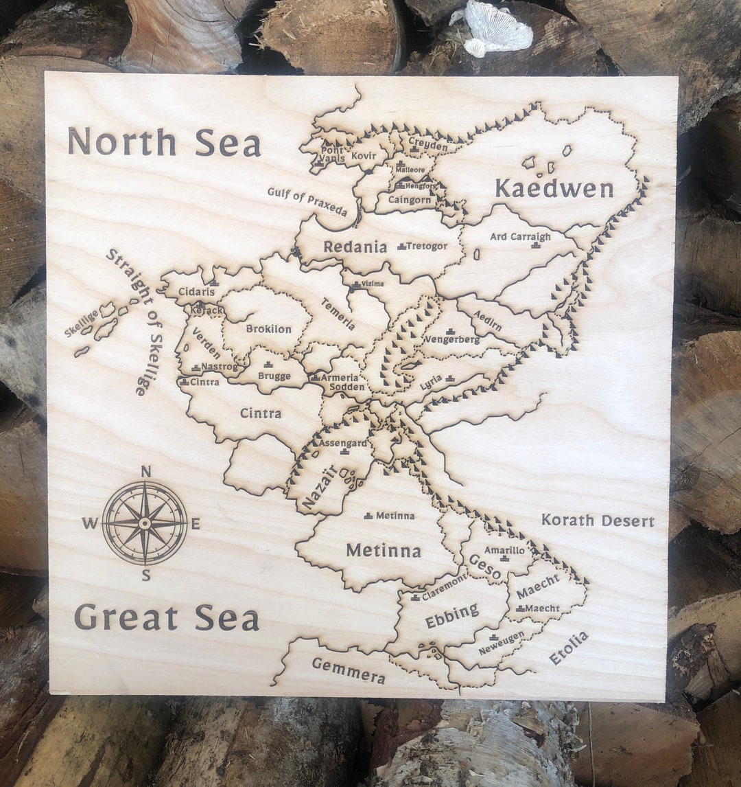 The Witcher Map Laser Engraved - Etsy