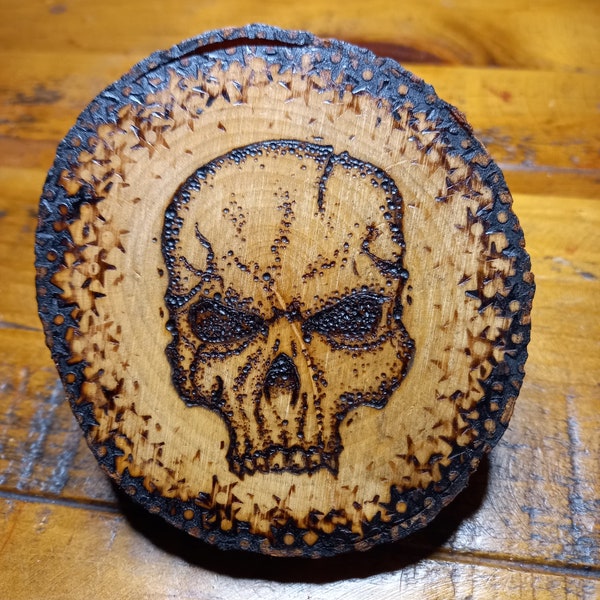 Wood Burned Skull - Etsy