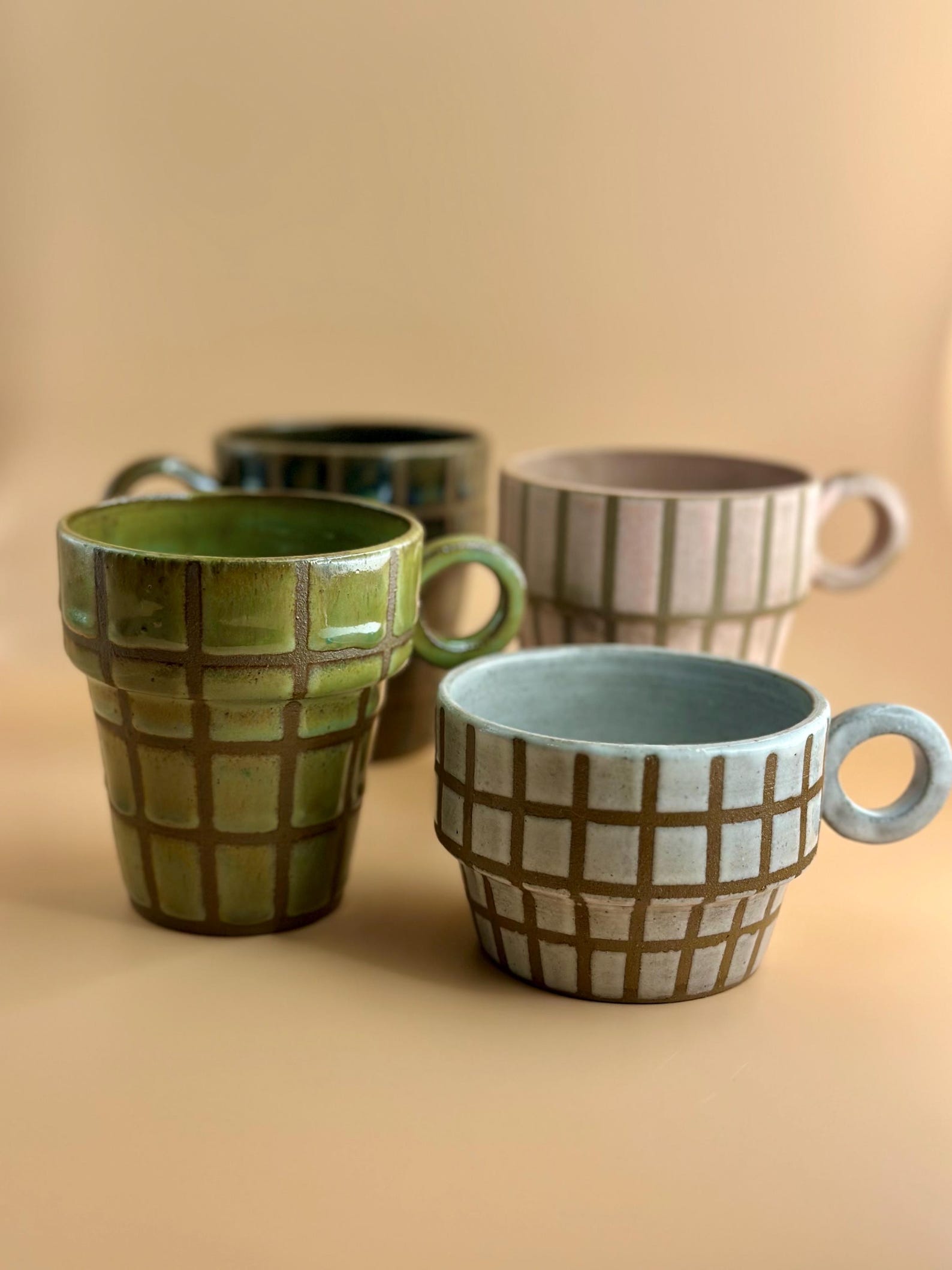 Handmade Ceramic Mugs, Geometric Spectrum Pb - Etsy