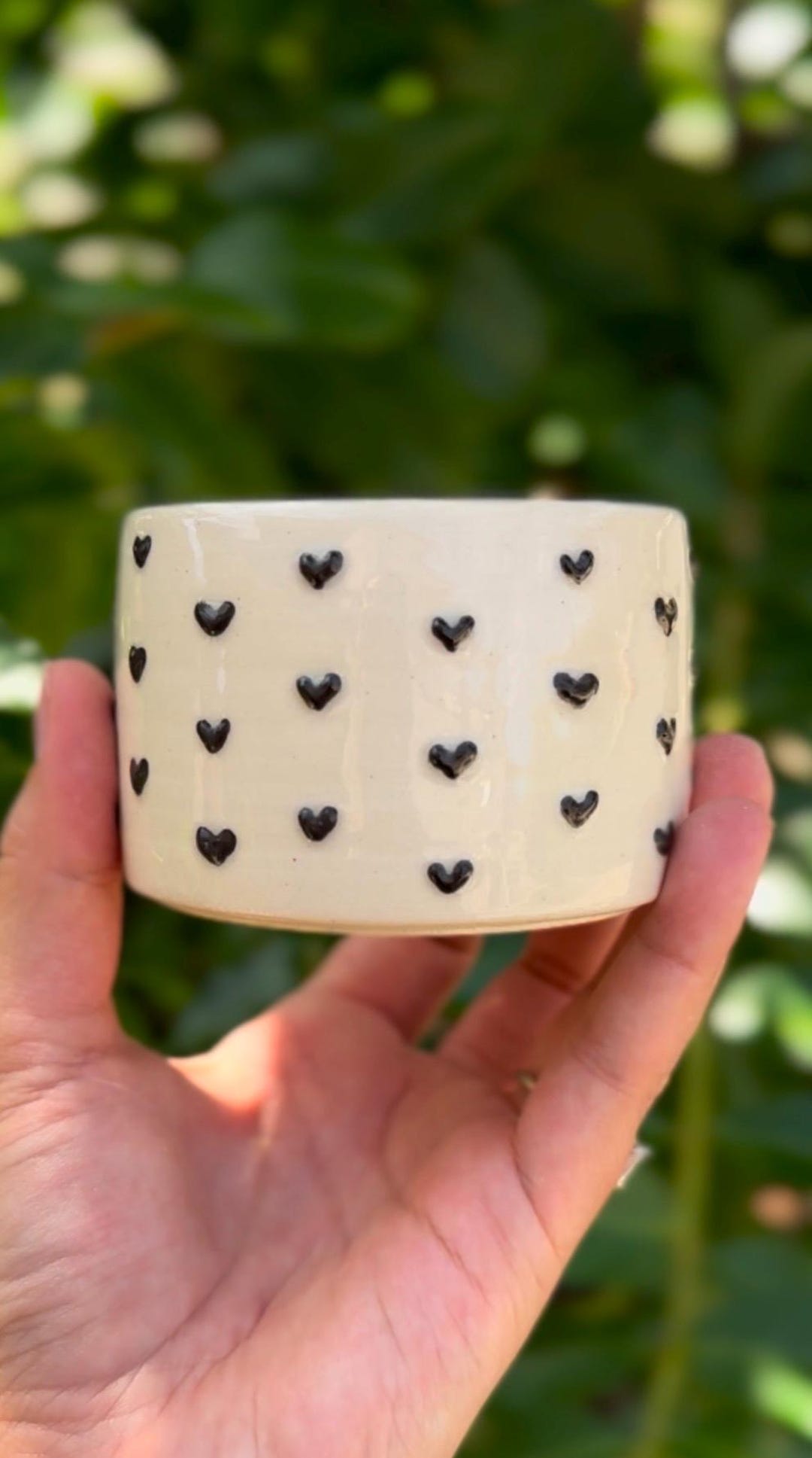 BACK IN STOCK - Handmade Ceramic Hug Mug With Porcelain Hearts - Etsy