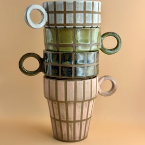 Handmade Ceramic Mugs, Geometric Spectrum Pb - Etsy