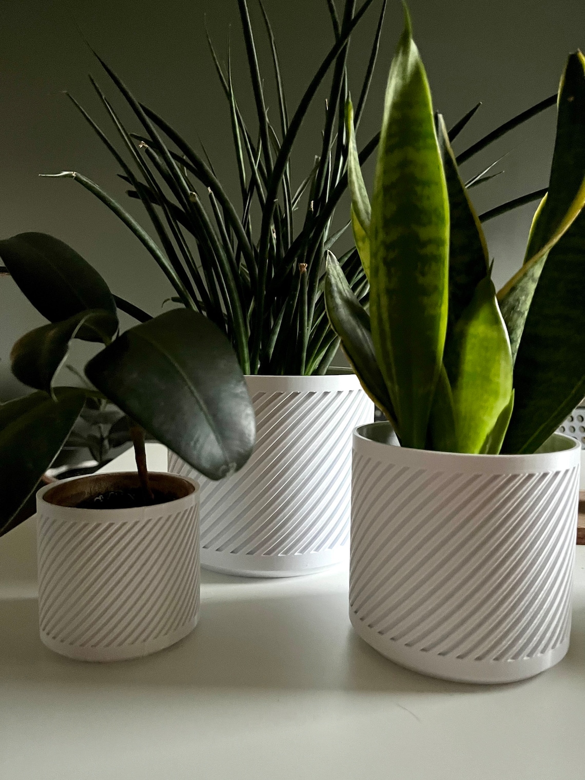 Set of 3 Stacking Geometric Plant Pots - Etsy Canada