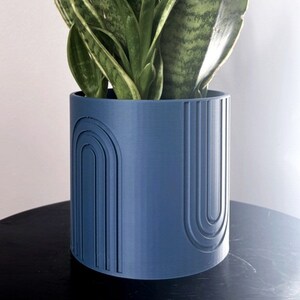 Rainbow Wave Plant Pot in White, Black, Olive Green, Blue and Wood | 3 ...