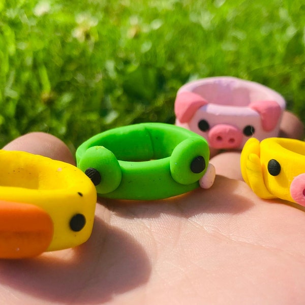 Animal Clay Ring - Etsy