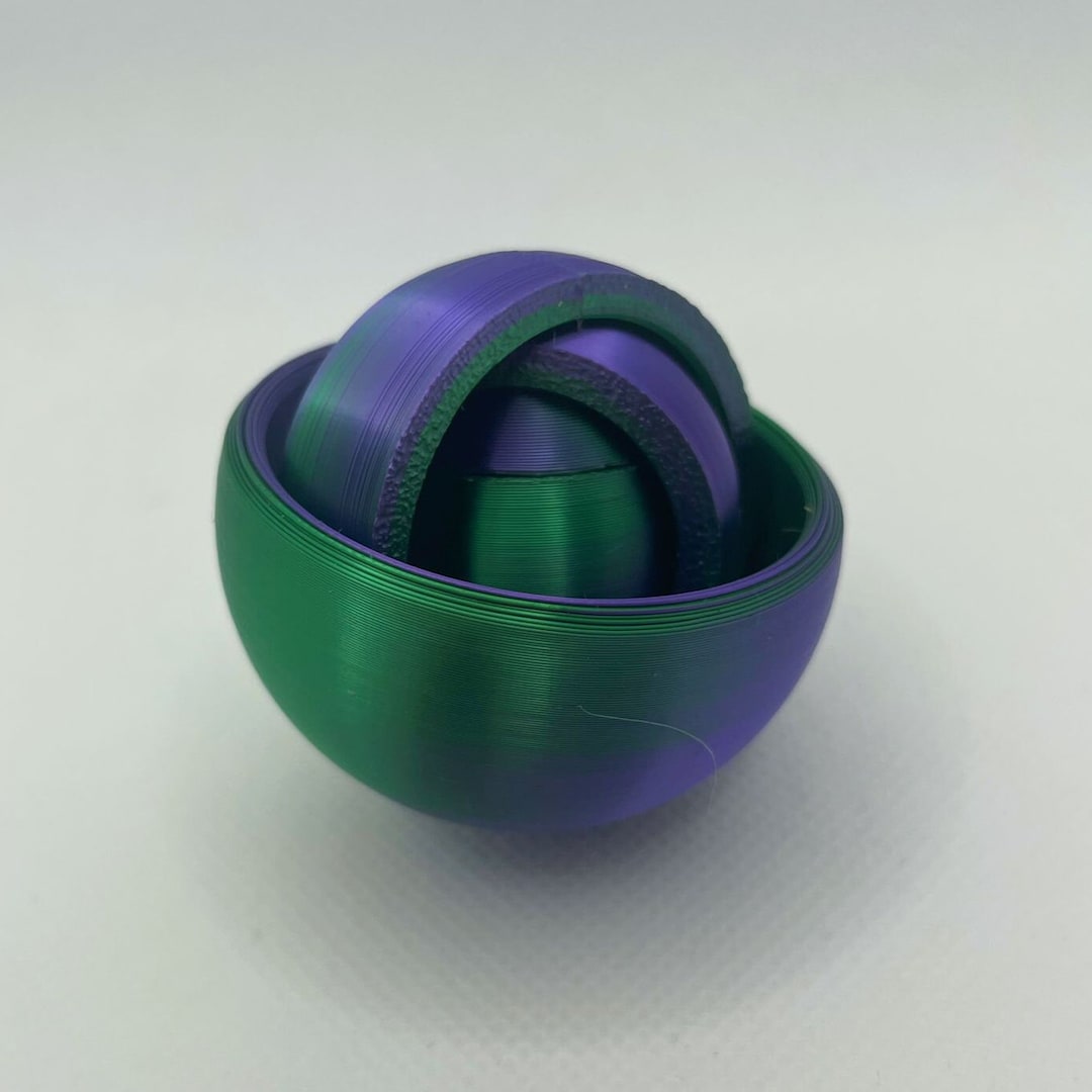 Green Purple Weighed Gyroscope Fidget / Stim Toy 3D Printed Fidget Toy ...