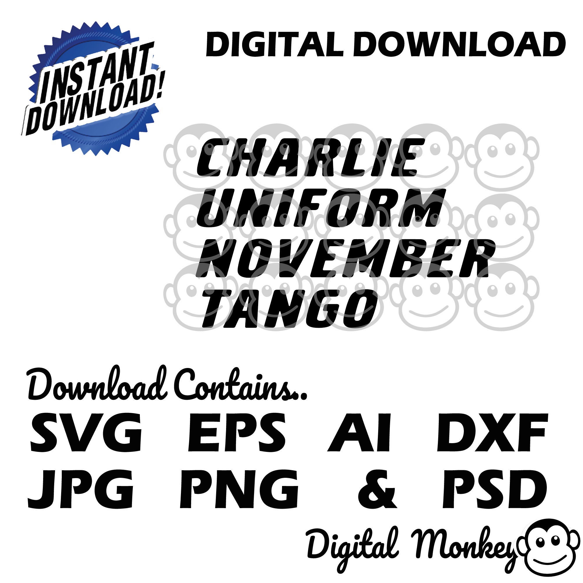 Charlie Uniform November Tango Available in Svg Eps Jpg Png Dxf Perfect ...
