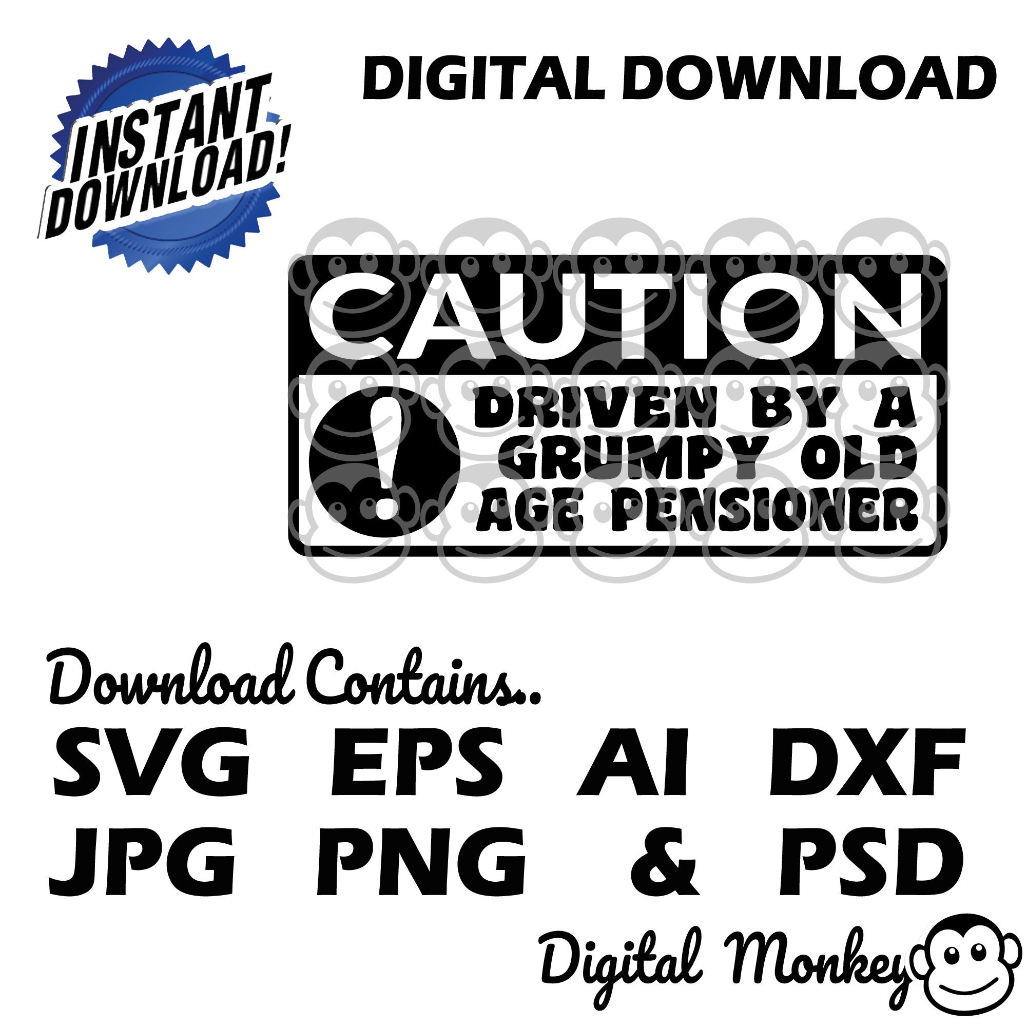 Grumpy Old Man Design Vailable in Svg Eps Jpg Png Dxf Perfect for Vinyl ...