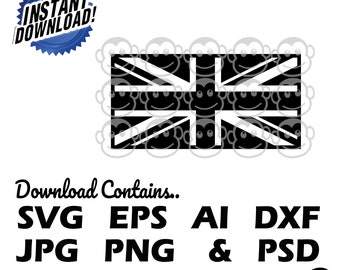 UK Flag Map SVG United Kingdom Great Britain Northern - Etsy