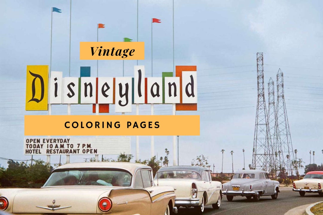 Classic Vintage Disneyland Attraction Poster Coloring Pages — Digital ...