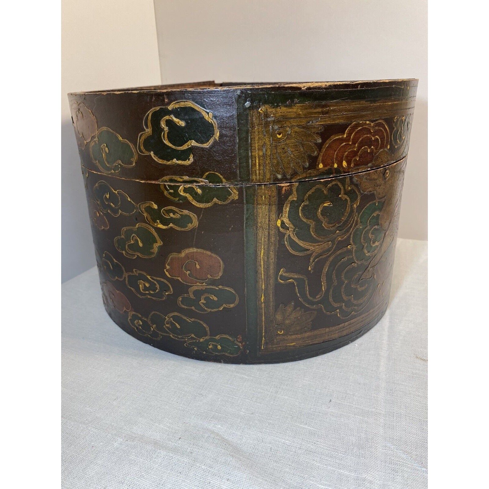 Antique Chinese Hat Box Hand Painted Rare - Etsy
