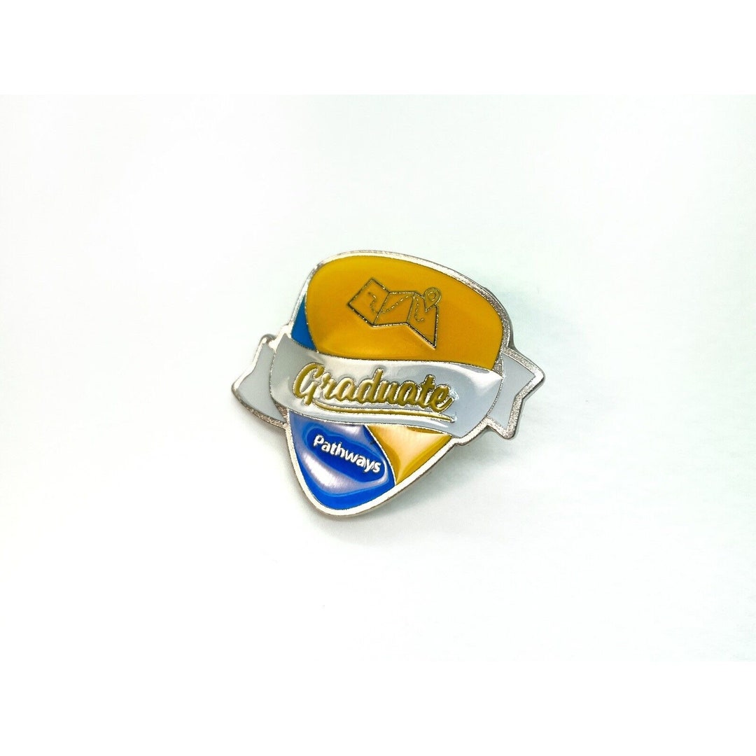 Walmart Pathways Graduate Shield Employee Enamel Lapel Pin Yellow Blue ...