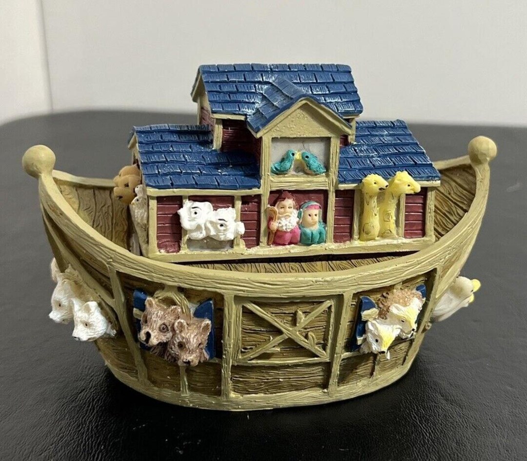Vintage Dayspring KJV Noah's Ark Promise Box Trinket Box With Cards ...