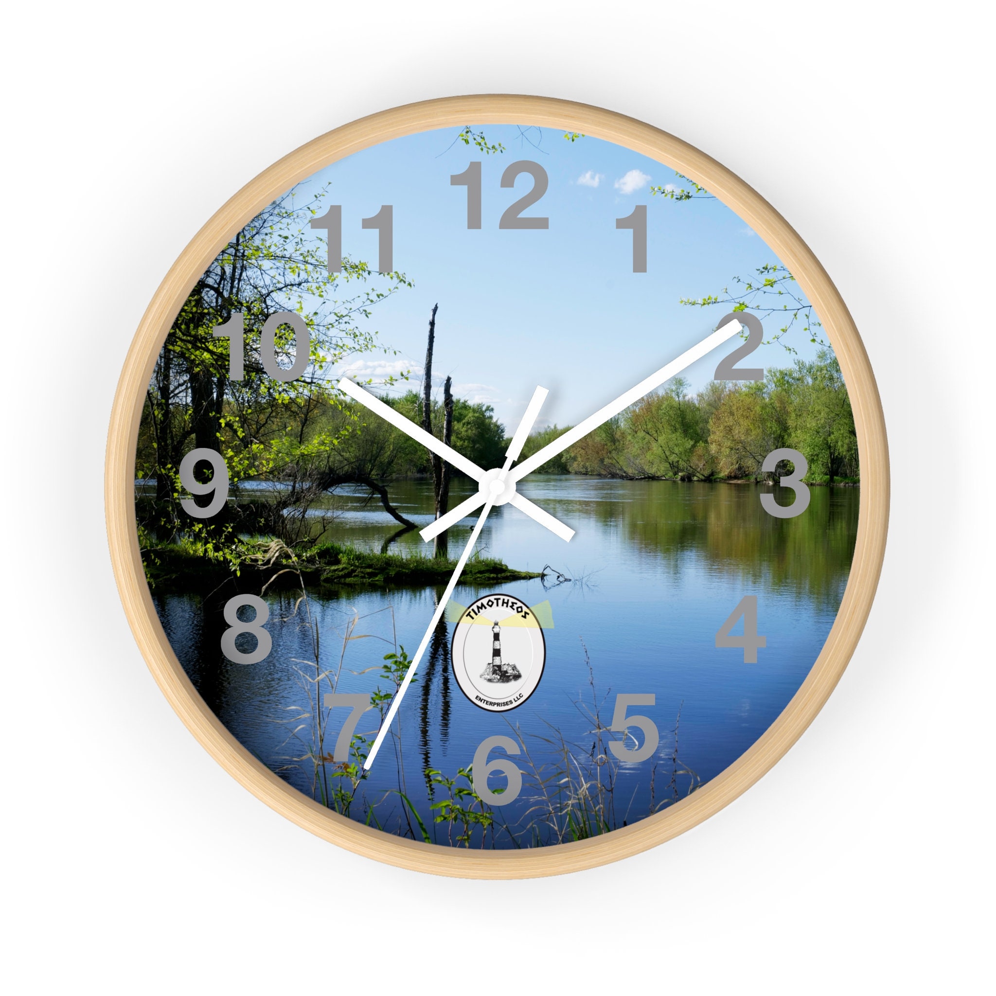 Custom Wall Clock Featuring a Color Photography of a Beautiful Peaceful ...