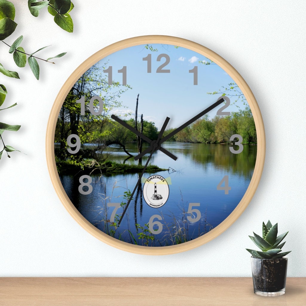 Custom Wall Clock Featuring a Color Photography of a Beautiful Peaceful ...