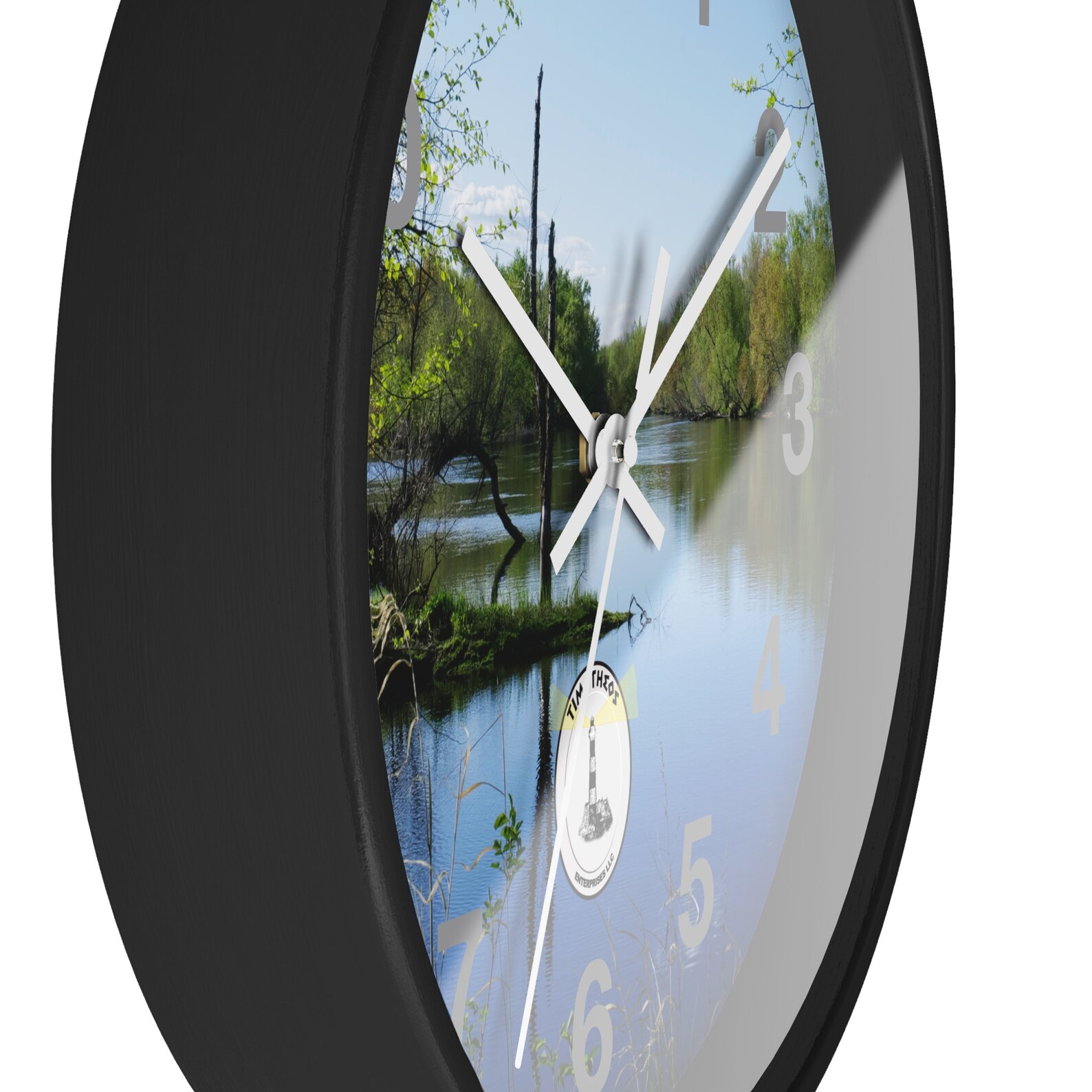 Custom Wall Clock Featuring a Color Photography of a Beautiful Peaceful ...