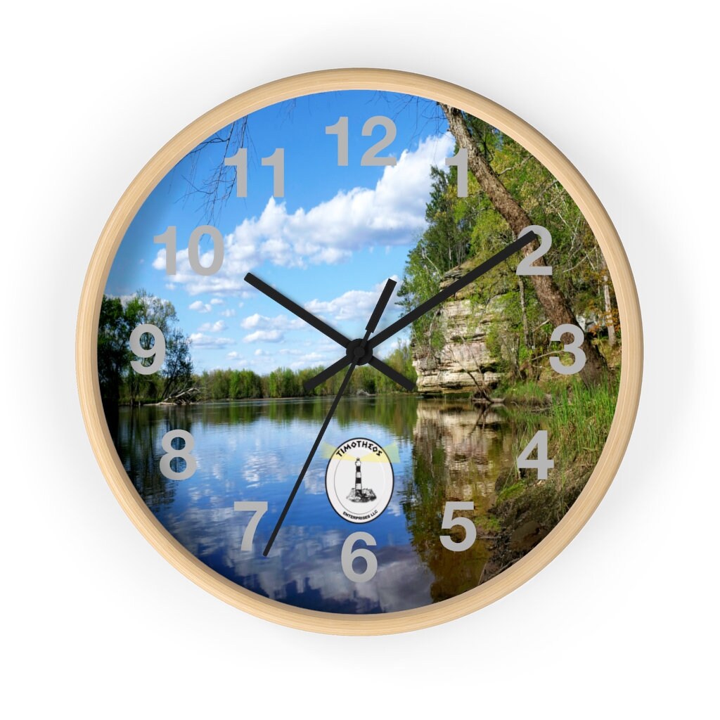 Custom Wall Clock Featuring a Color Photography of a Beautiful Peaceful ...