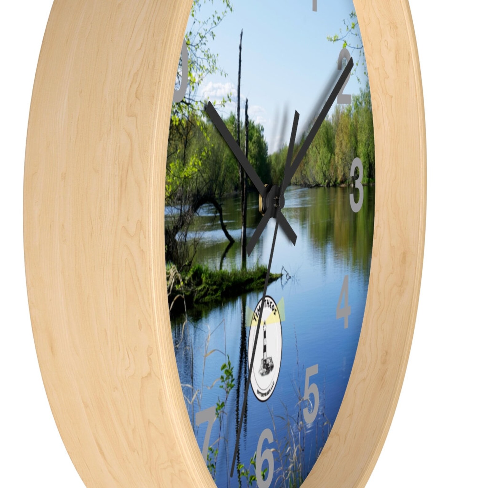 Custom Wall Clock Featuring a Color Photography of a Beautiful Peaceful ...