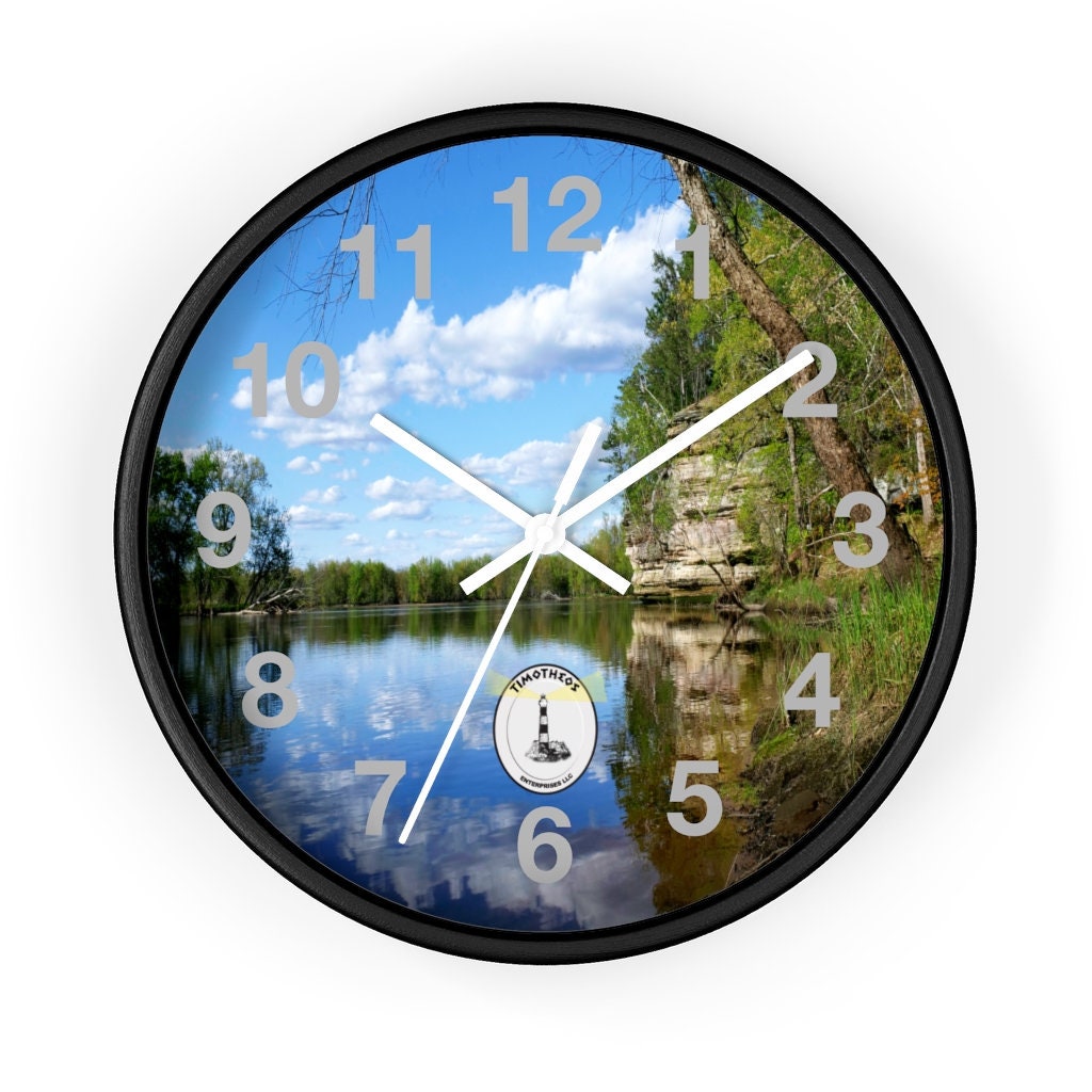 Custom Wall Clock Featuring a Color Photography of a Beautiful Peaceful ...