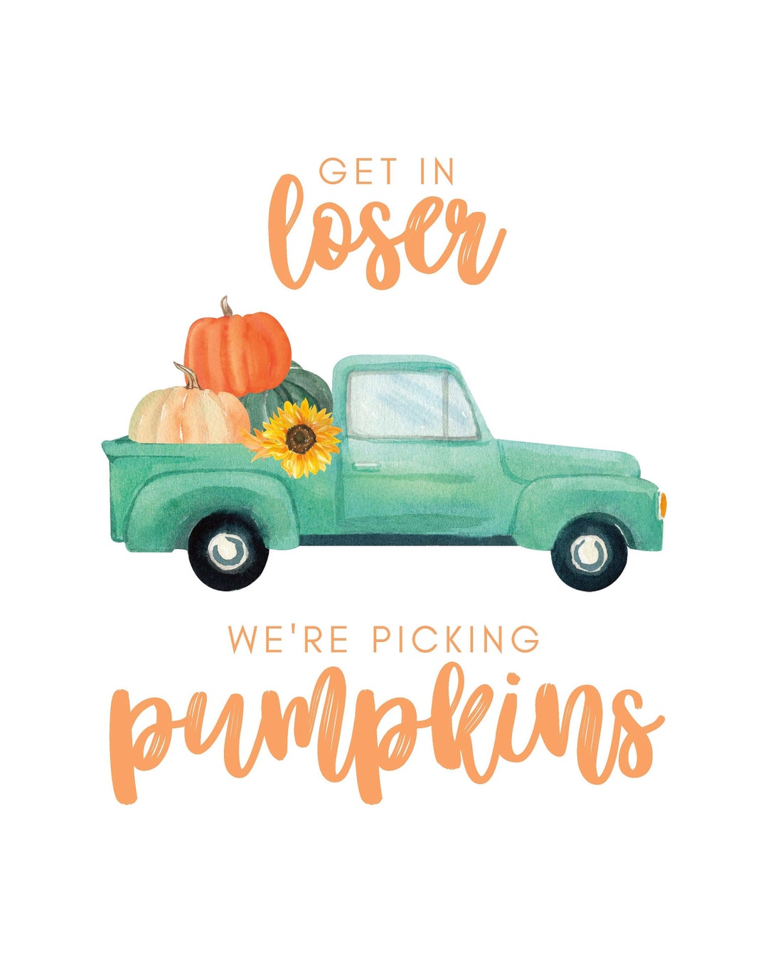Picking Pumpkins Truck Printable - Fall Decor - Autumn Printable ...
