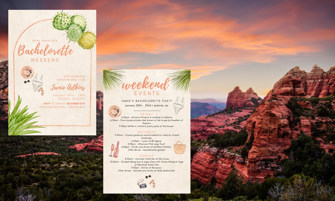 Desert Oasis Boho Bachelorette Party Invitation, Desert Bachelorette ...