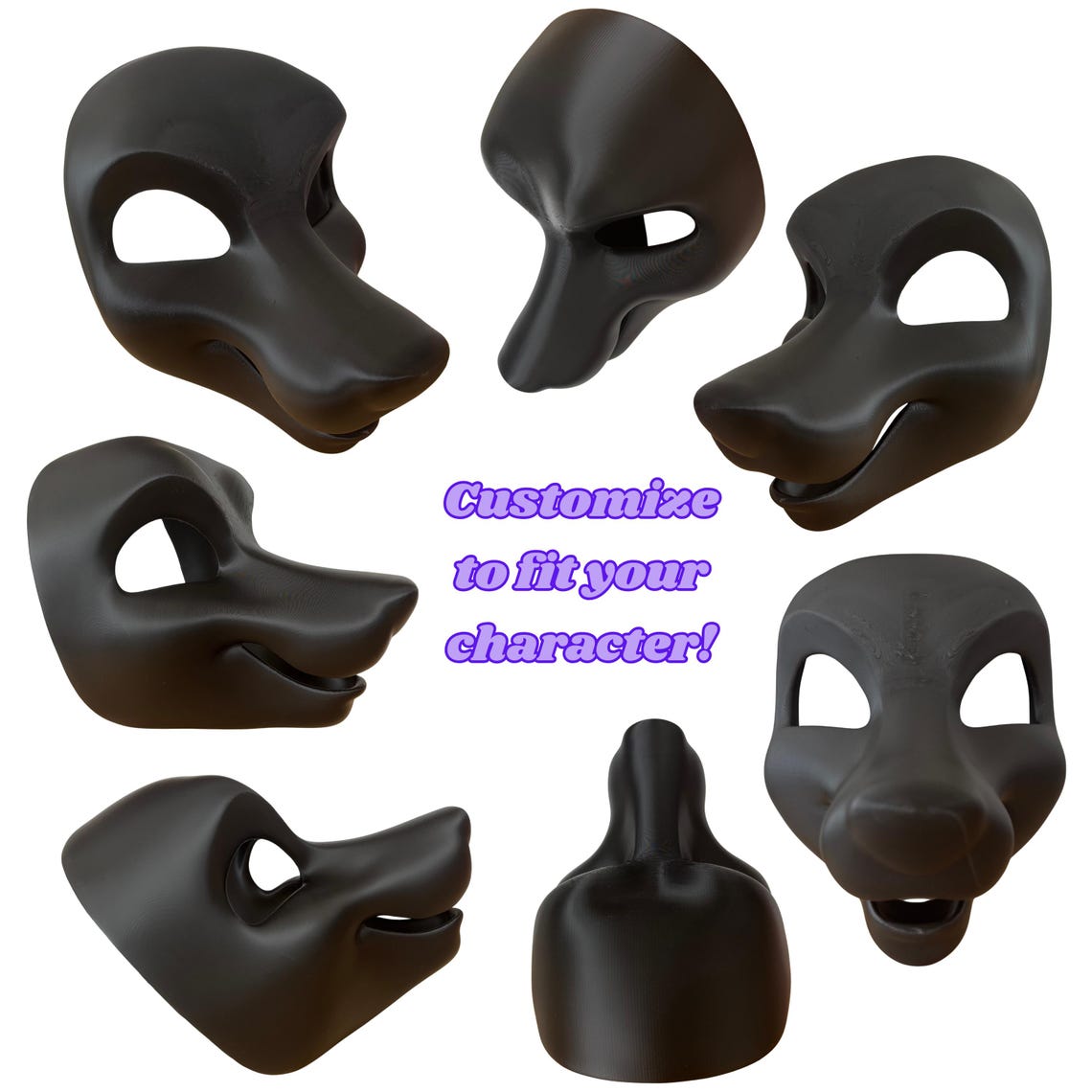 3D Printed Toony Fursuit Head Base, Fox/canine, One Size Fits Most ...