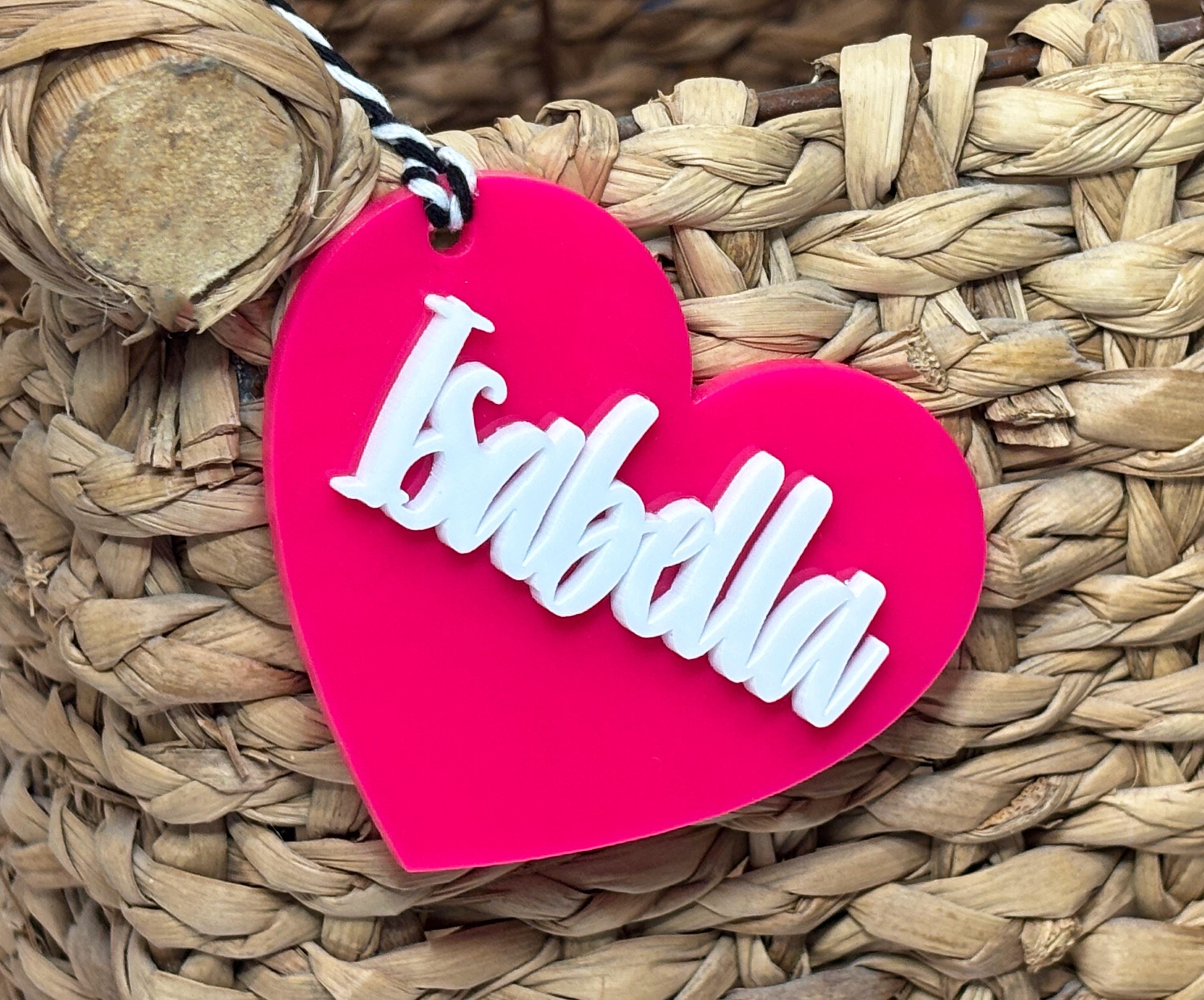Personalized Valentine's Day Name Tag, Heart Name Tag, Valentine's Gift ...