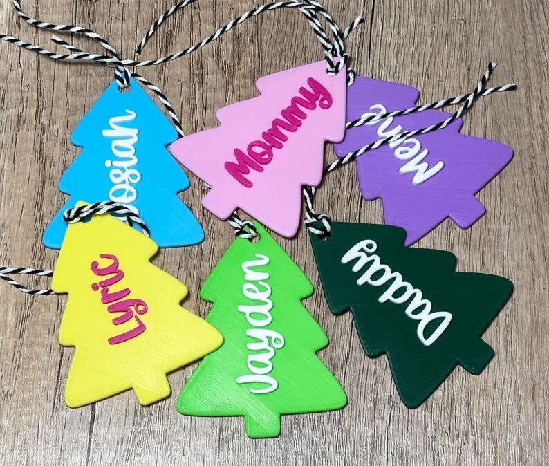 Personalized Christmas Gift Tag, Christmas Tree Name Tag, Christmas ...