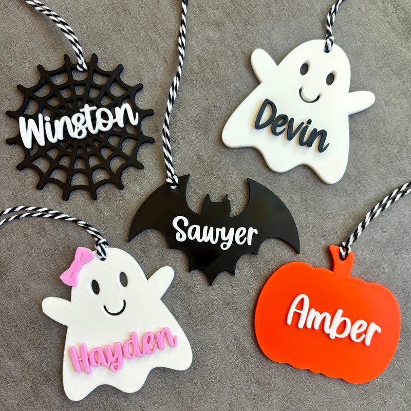 Bat Treat Bag Name Tags - Etsy