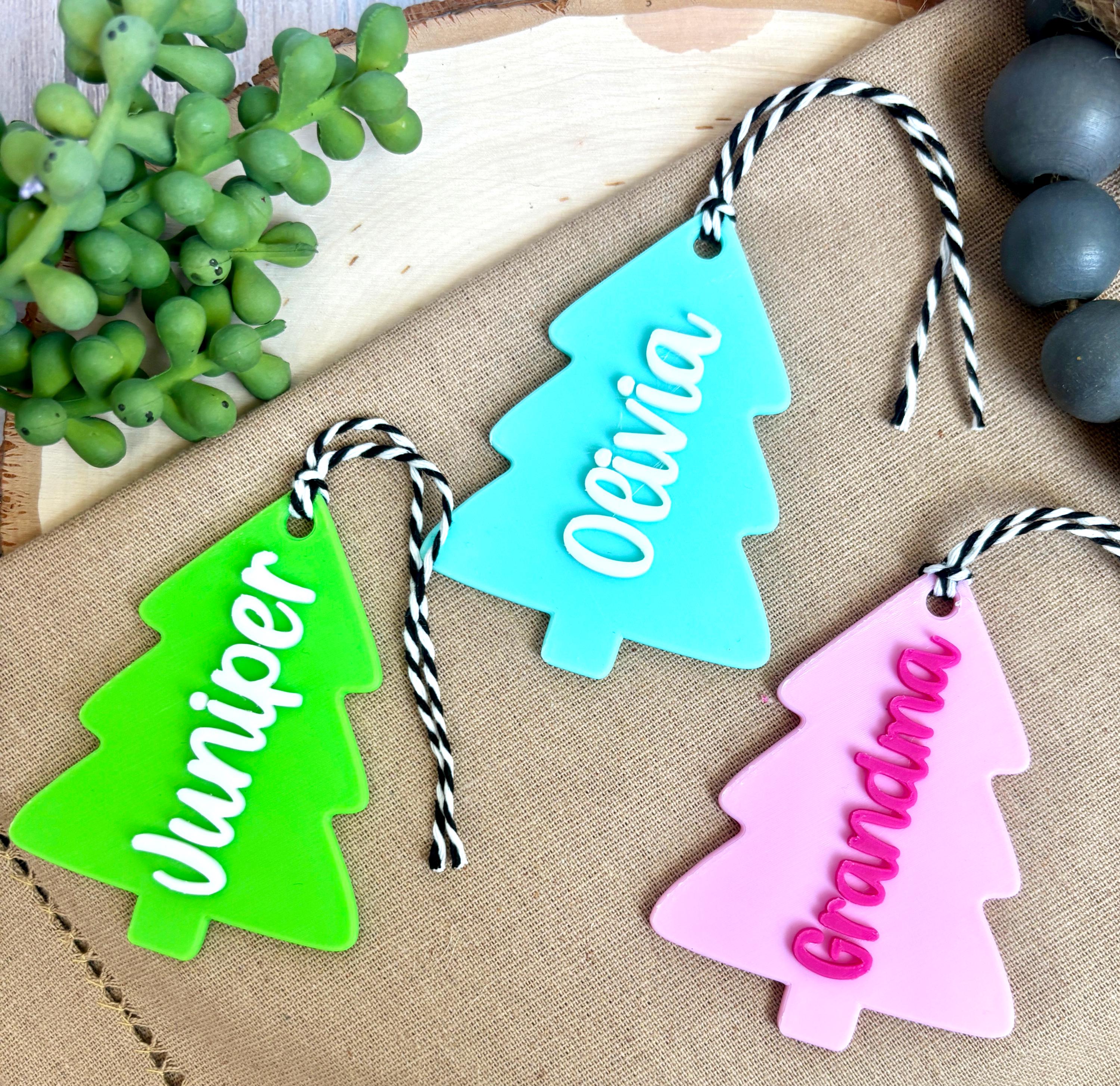 Personalized Christmas Gift Tag, Christmas Tree Name Tag, Christmas ...