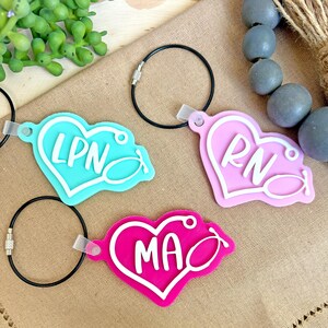 Nurse Bag Tag, Nurse Keychain, Customized RN Gift, Personalized Nurse ...