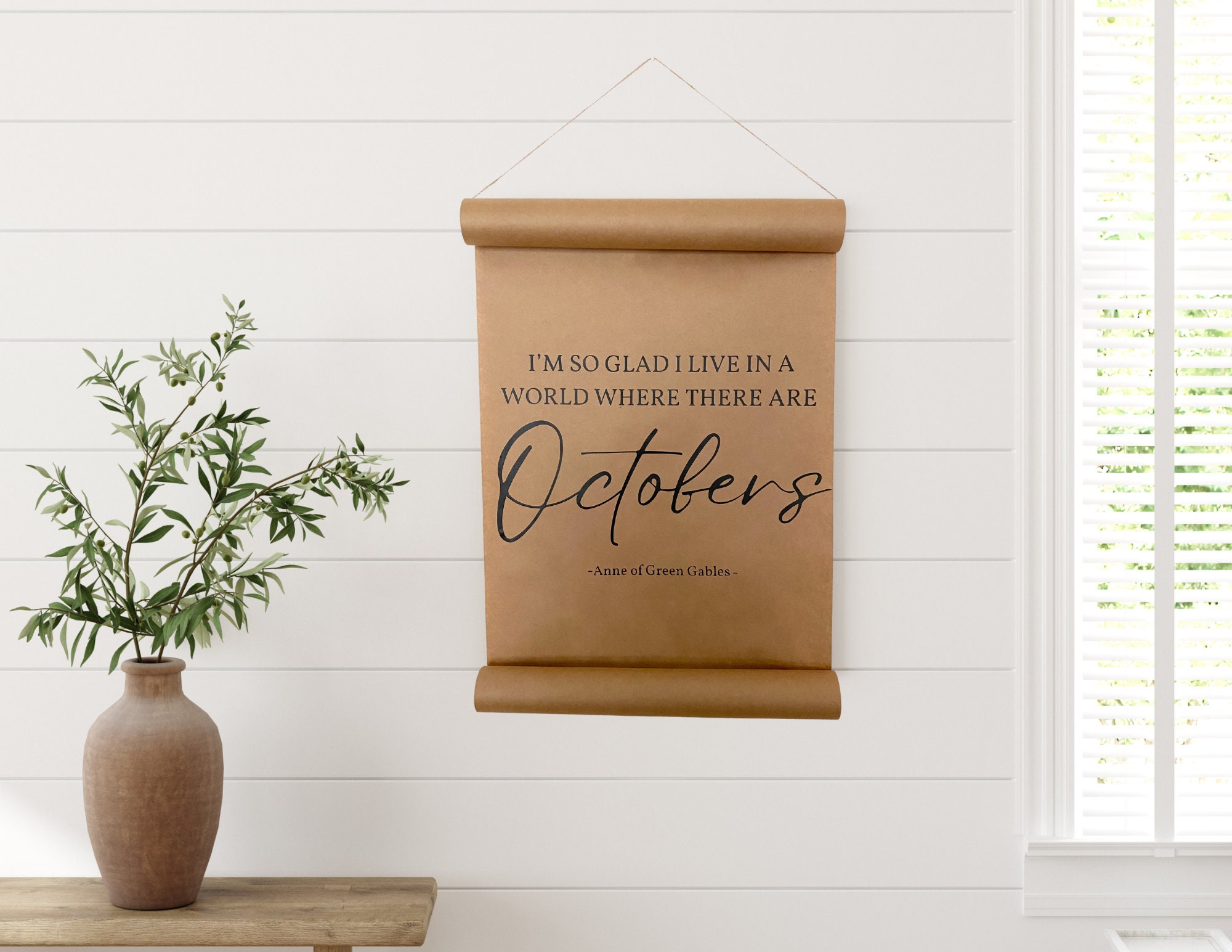 Modern Farmhouse Wall Decor Paper Scroll, Wall Hanging Decor ...