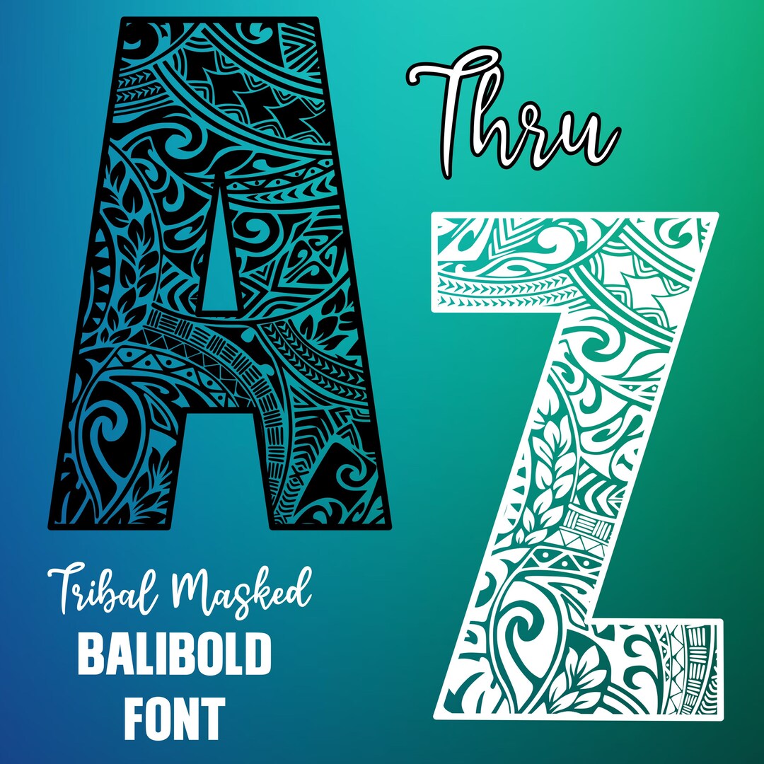 DIGITAL Polynesian Tribal SVG & PNG Letter Pack - Balibold Font - Etsy