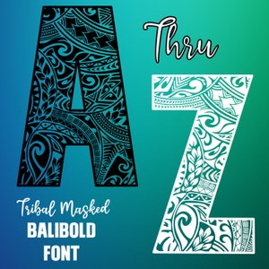DIGITAL Polynesian Tribal SVG & PNG Letter Pack - Balibold Font - Etsy