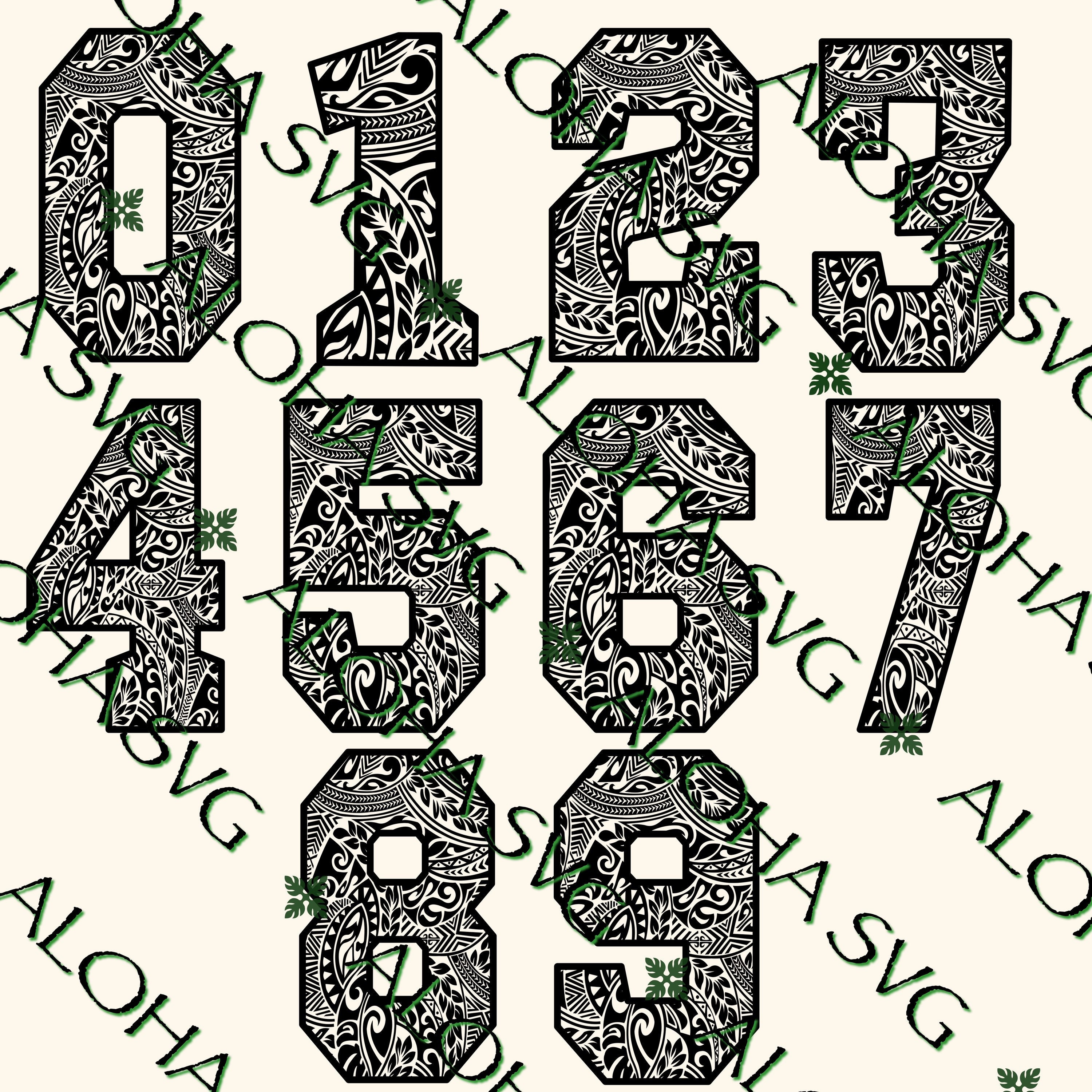 Polynesian Tribal Team Jersey Numbers Collegiate Font PNG Pack - Etsy