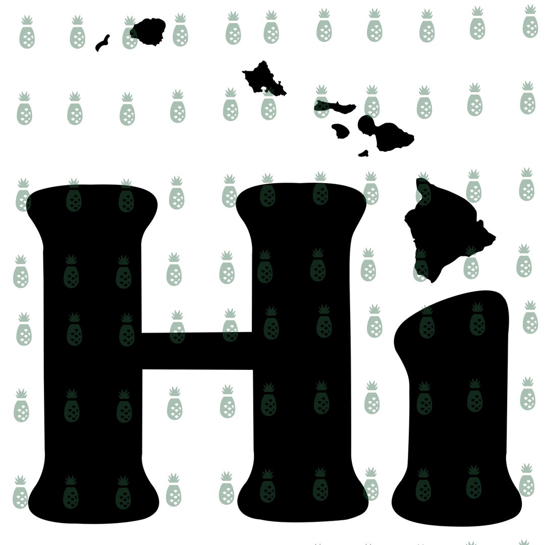 Hawaiian Islands "hi" SVG Digital Design File - Etsy