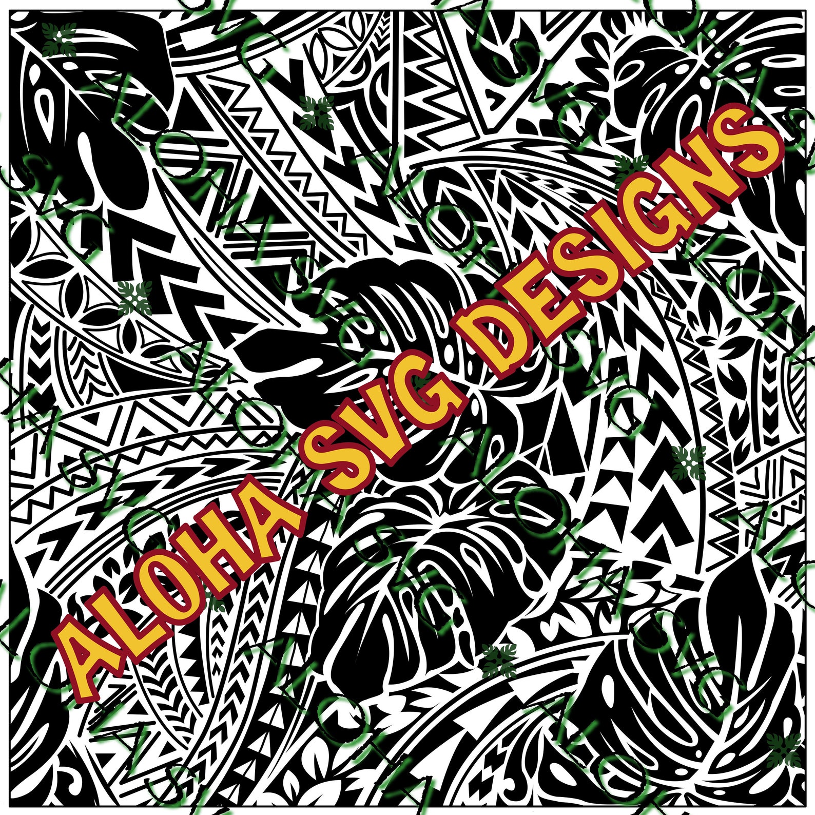 PNG/SVG Monstera Polynesian Tribal Background Design - Etsy