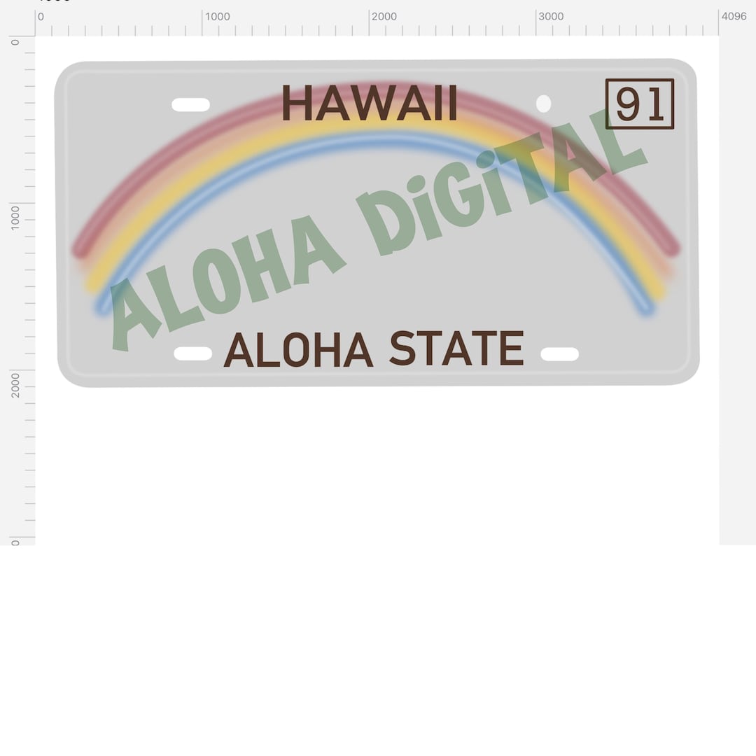 PNG 3 Hawaii Aloha State License Plate Designs - Etsy