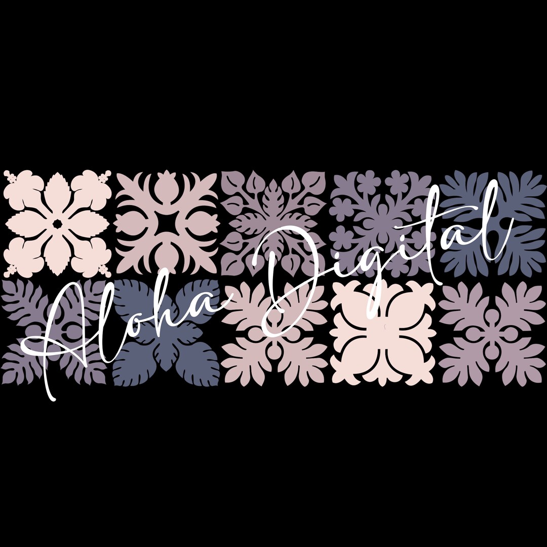 Hawaiian Quilt Block Banner PNG - Etsy